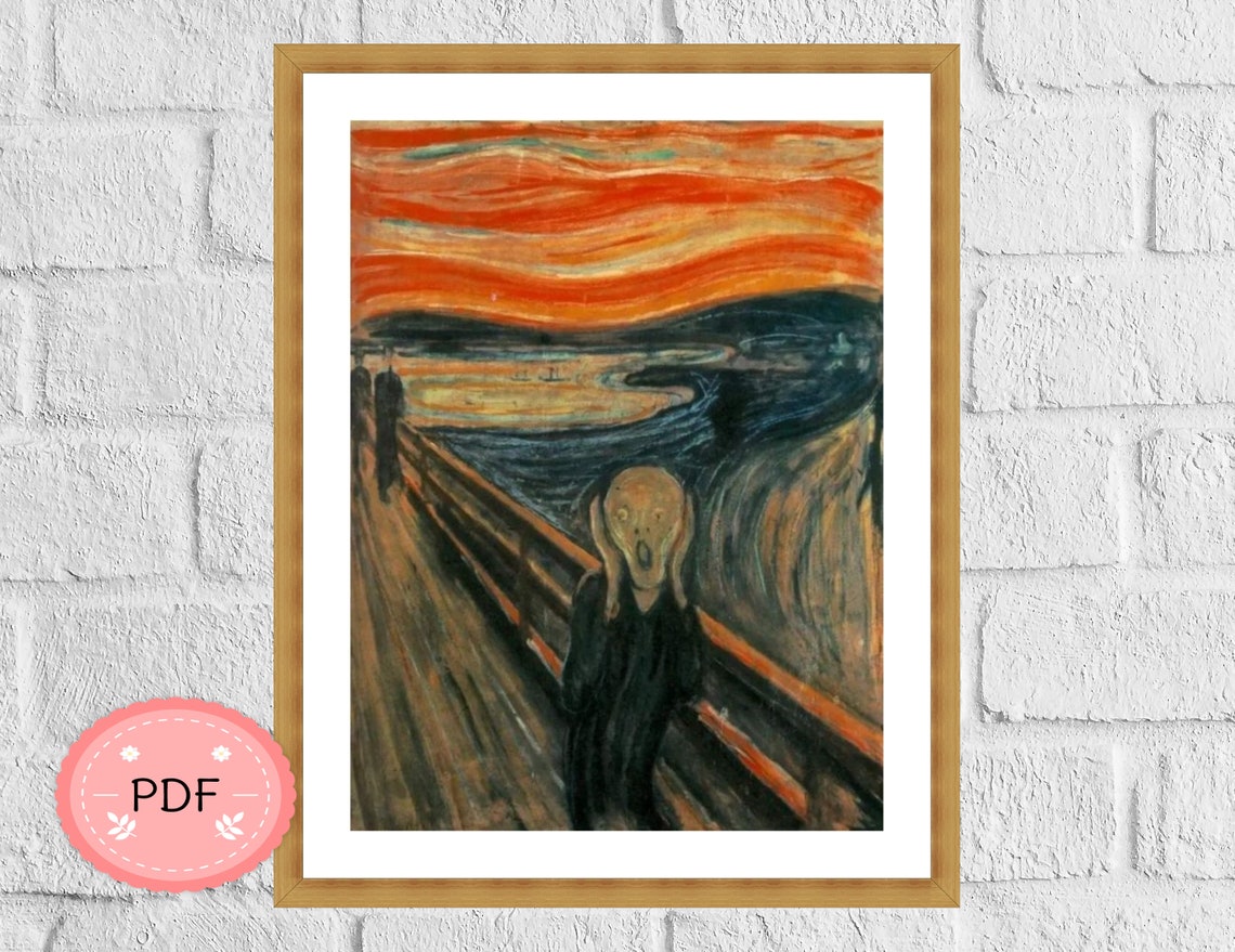 The Scream Cross Stitch Pattern , Edvard Munch , Famous Paintings ...