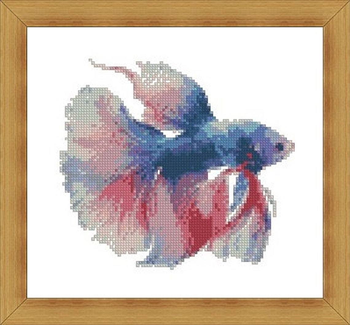 Fish Cross Stitch Pattern , Watercolor Betta Fish,instant Download ...