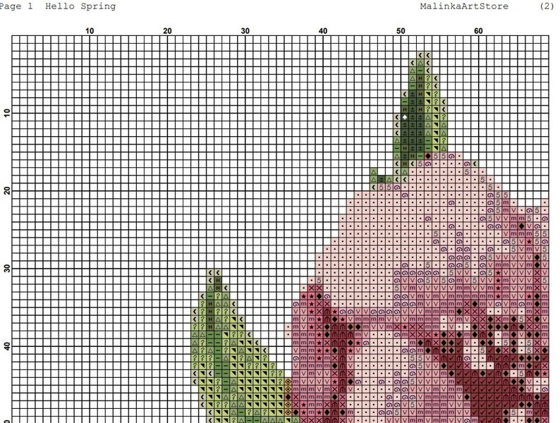 Hello Spring Flower Cross Stitch Pattern (PDF Pattern) - Etsy