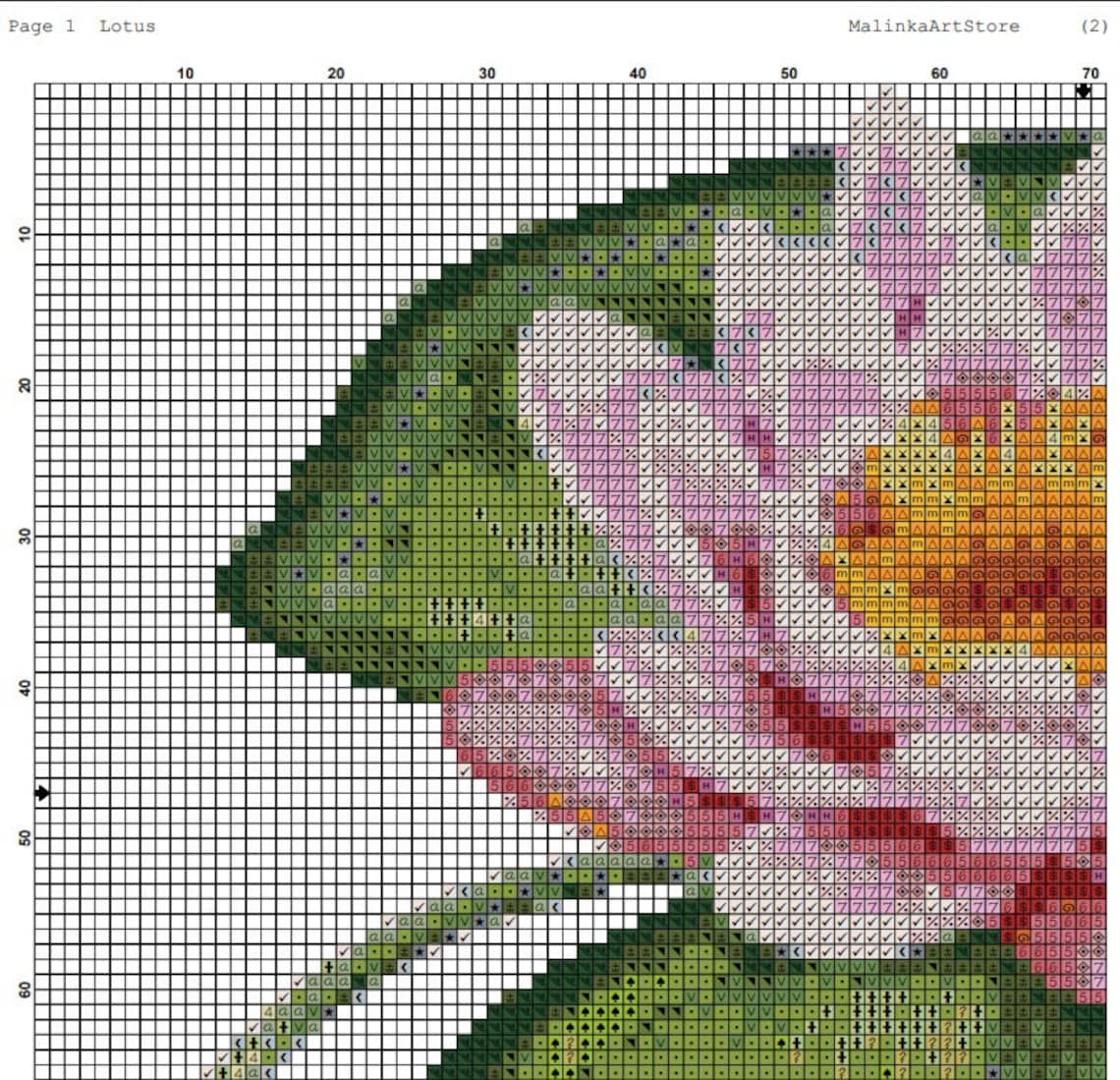 Lotus Cross Stitch Pattern, Water Lily, Pdf , Instant Download , Floral ...
