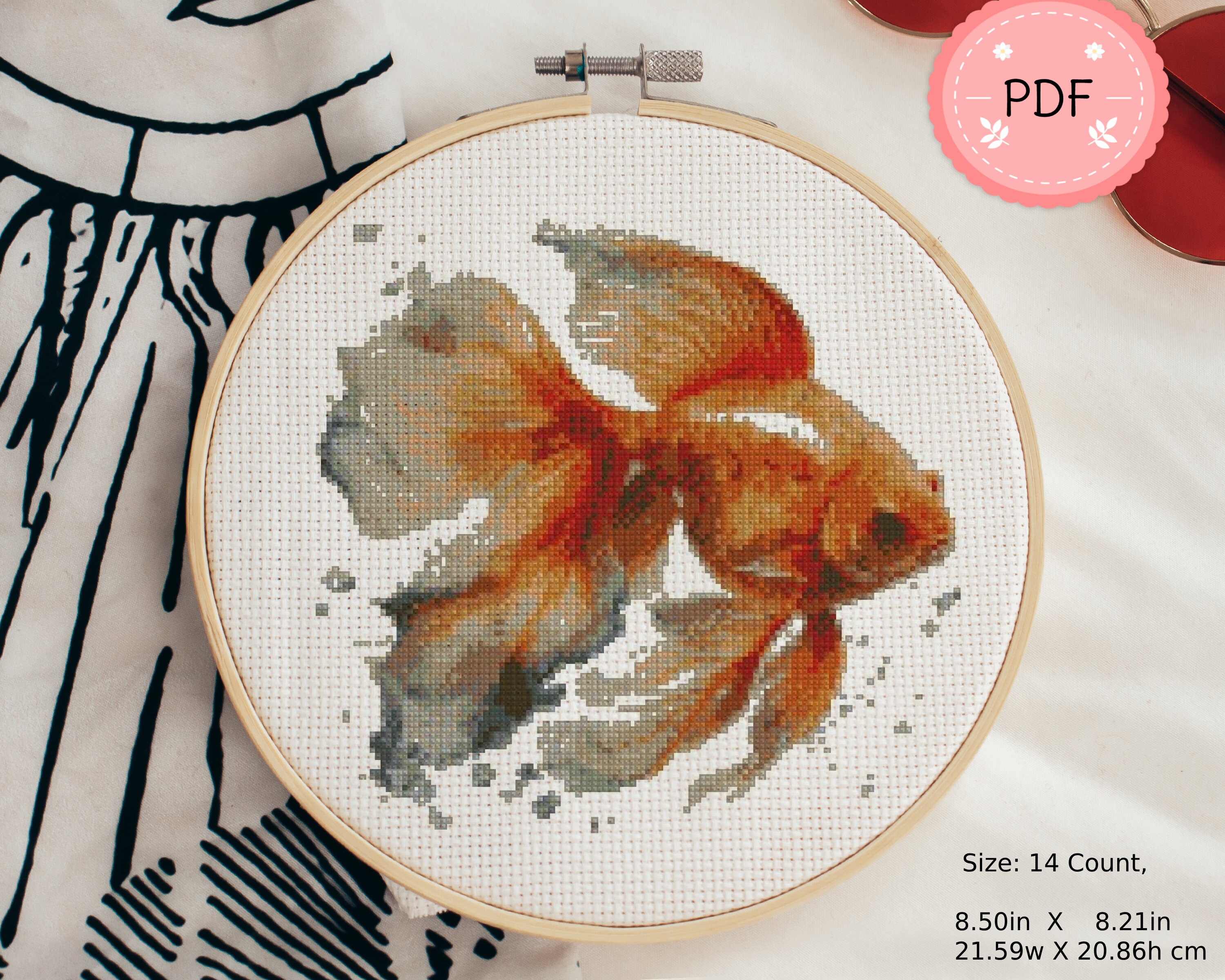 Fish Cross Stitch Pattern , Watercolor Goldfish,instant Download ...