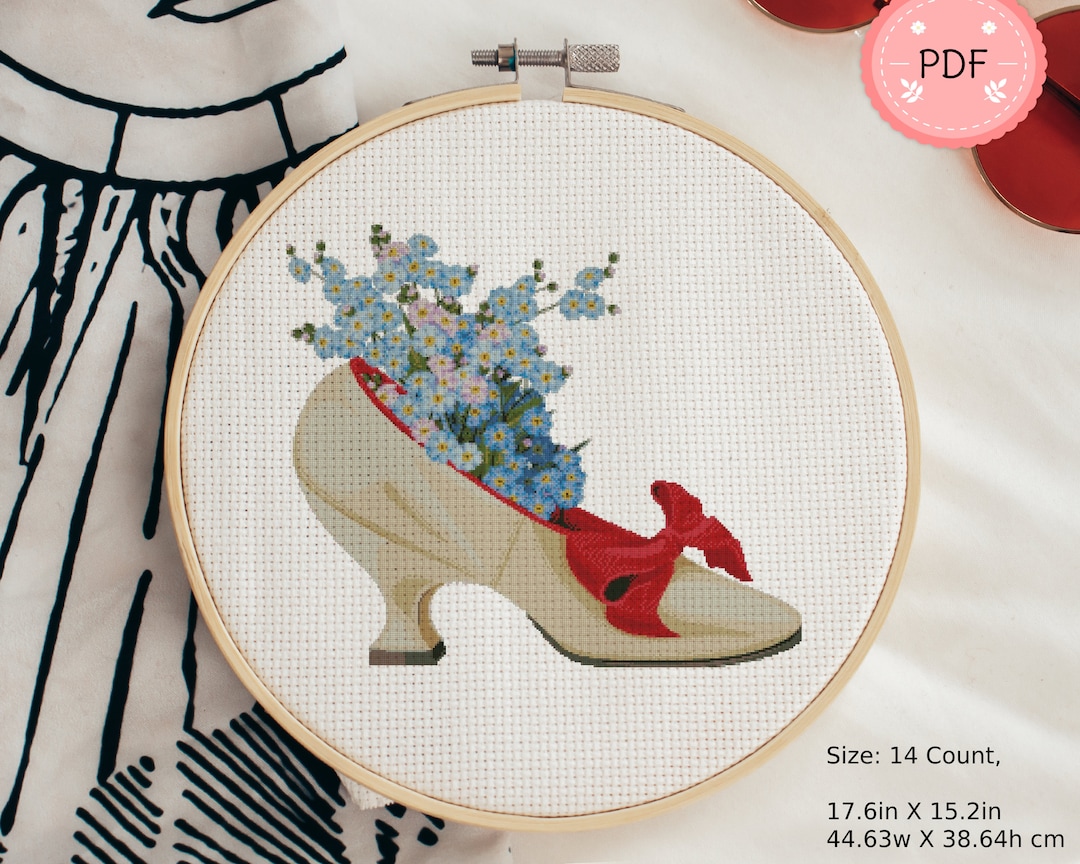 Vintage Shoe Cross Stitch Pattern,pdf ,instant Download ,colorful ...