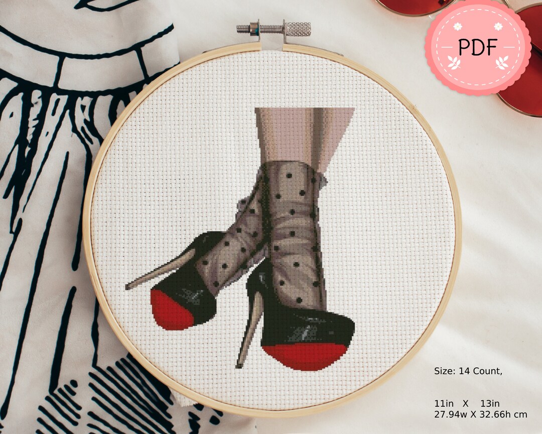 Cross Stitch Pattern, Stylish High Heels , Pdf ,instant Download ...