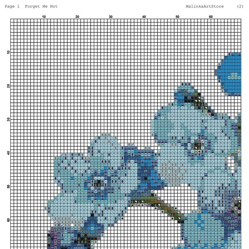 Forget Me Not Cross Stitch Pattern Pdf instant Download - Etsy