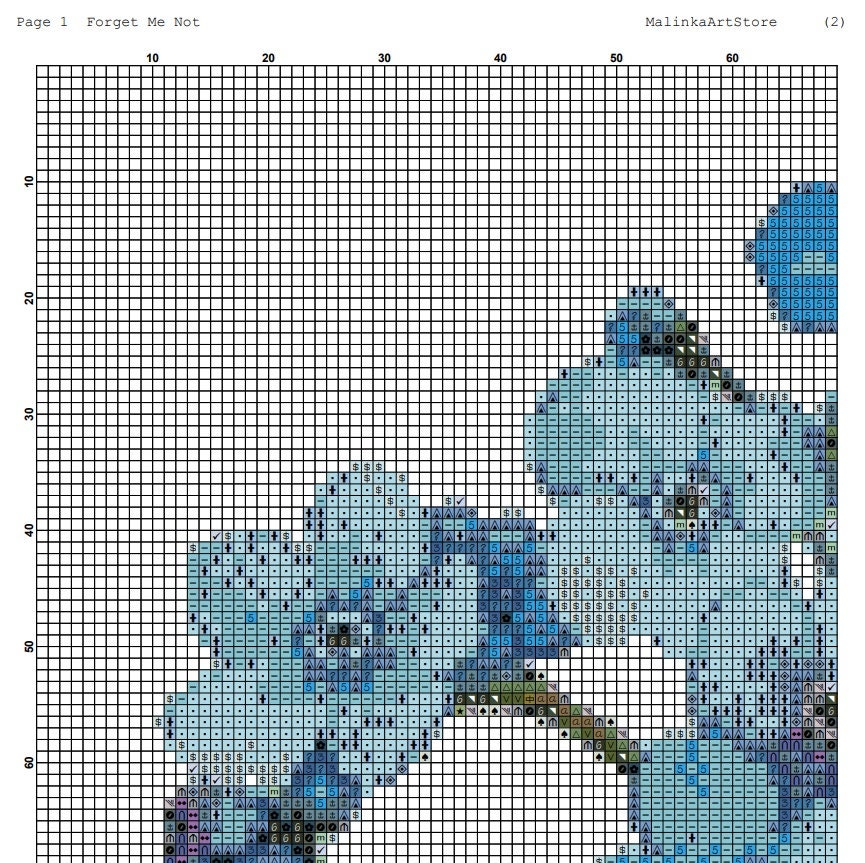 Forget Me Not Cross Stitch Pattern Pdf instant Download - Etsy