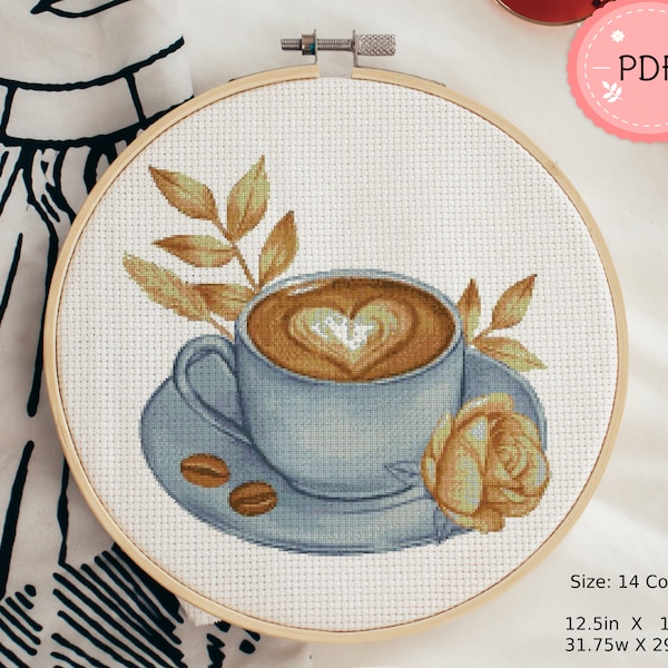 Coffee Cross Stitch - Etsy