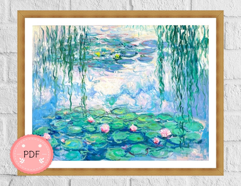Cross Stitch Pattern Water Lilies VIII claude Monet - Etsy