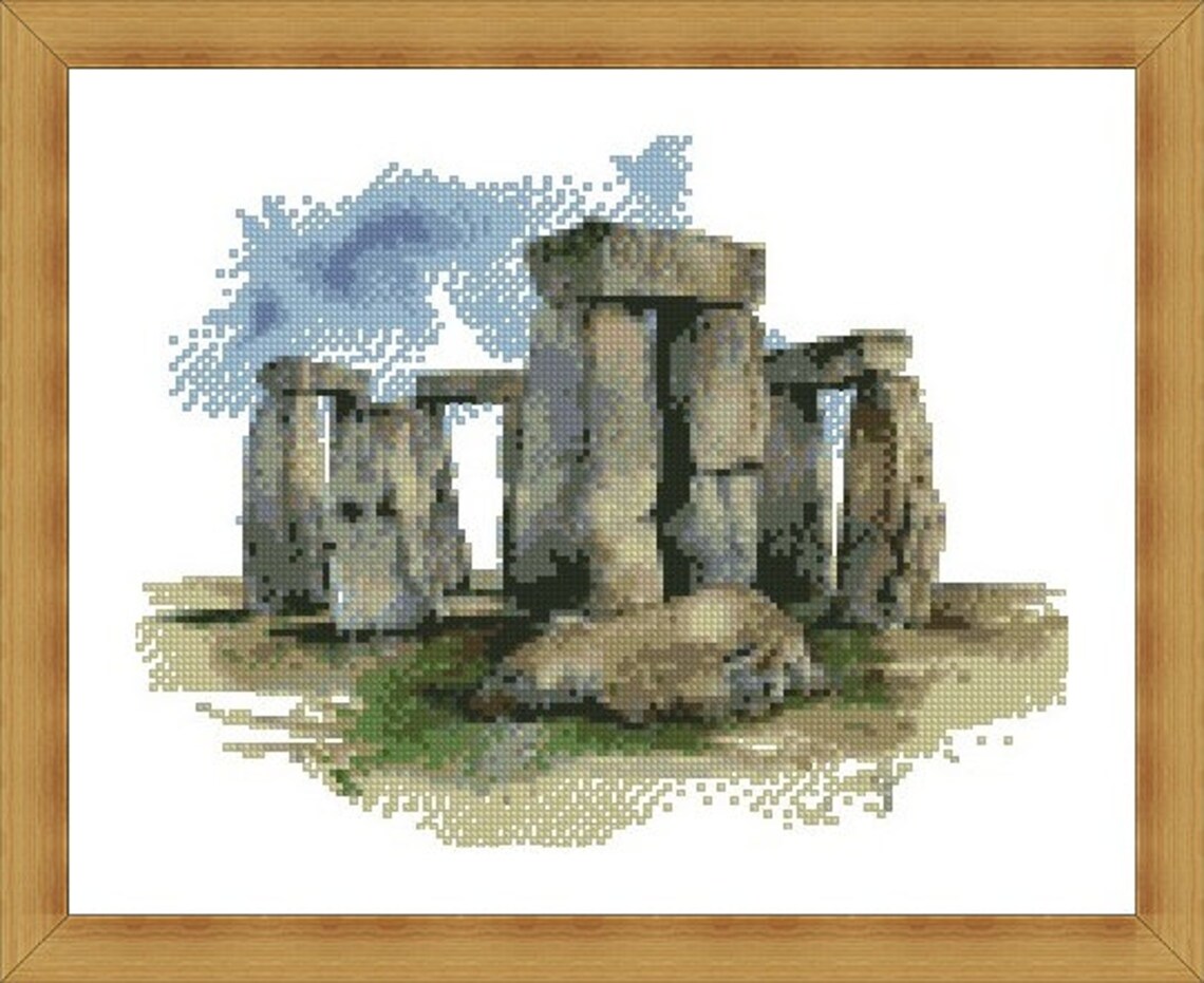 Cross Stitch Pattern,watercolor Stonehenge,art , PDF Format , Instant ...
