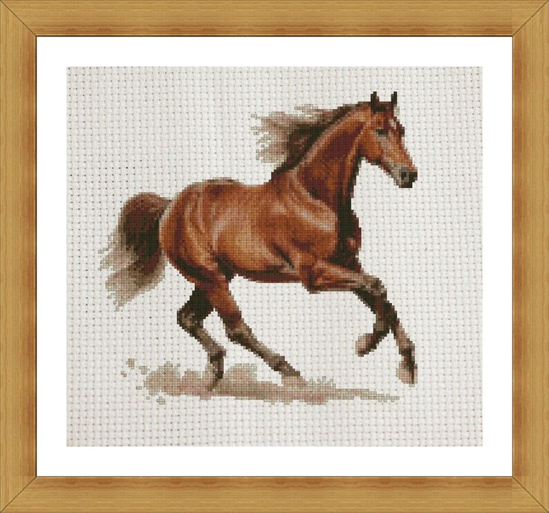 Running Horse Cross Stitch Pattern: Watercolor Wildlife (PDF Pattern ...