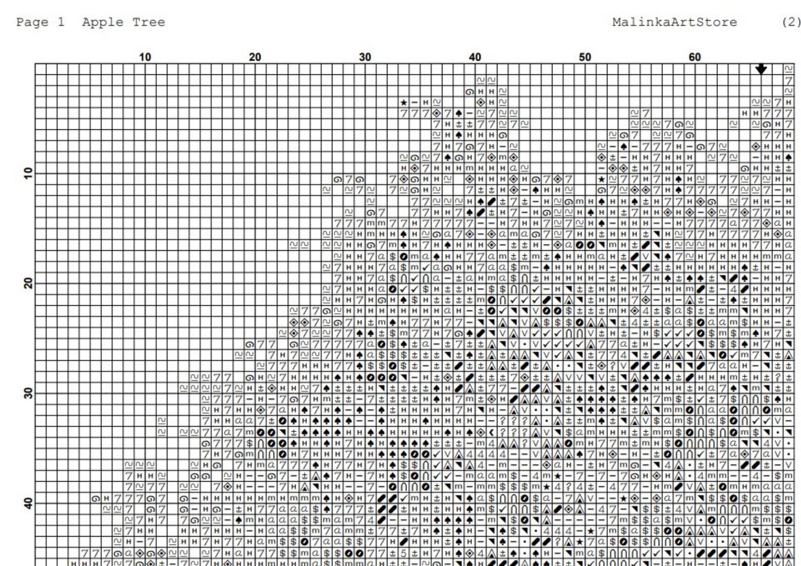 Cross Stitch Pattern,apple Tree,instant Download ,PDF, Botanical ...