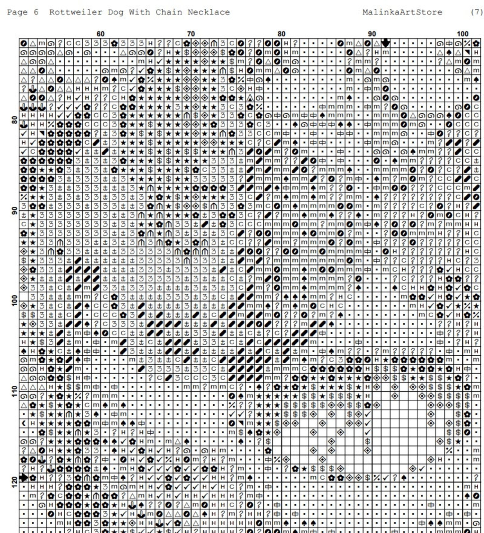 Rottweiler Dog Cross Stitch Pattern Rottweiler Dog With Chain - Etsy