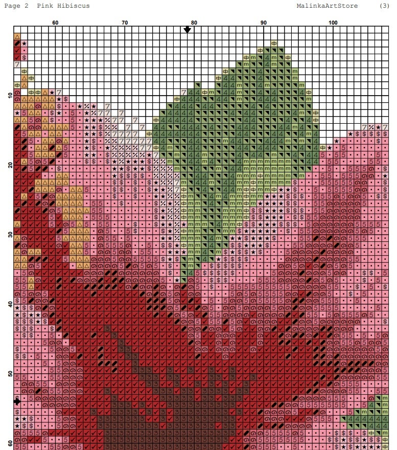 Pink Hibiscus Cross Stitch Pattern, Pdf ,instant Download , Floral X ...
