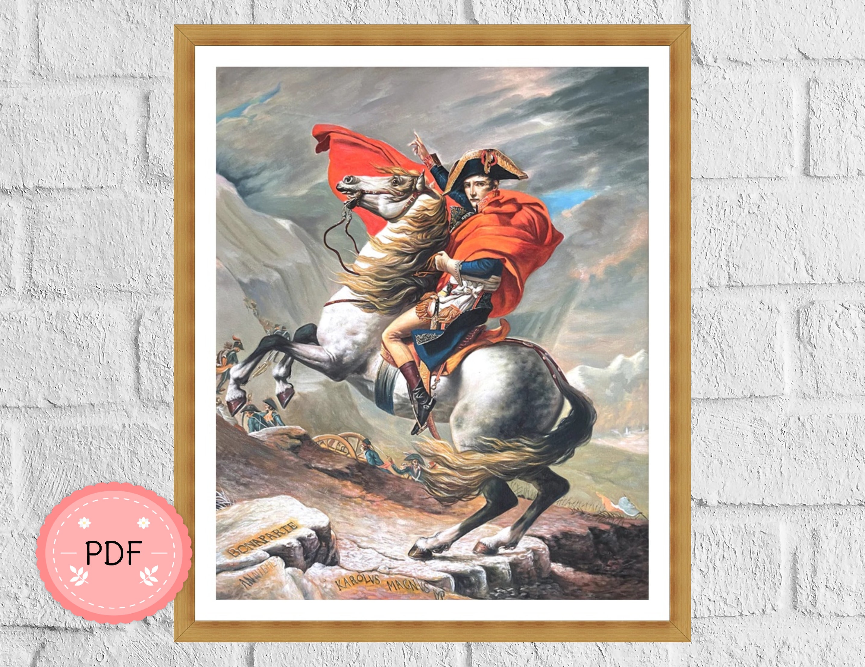 Cross Stitch Pattern, Napoleon Crossing the Alps , Jacques Louis David ...