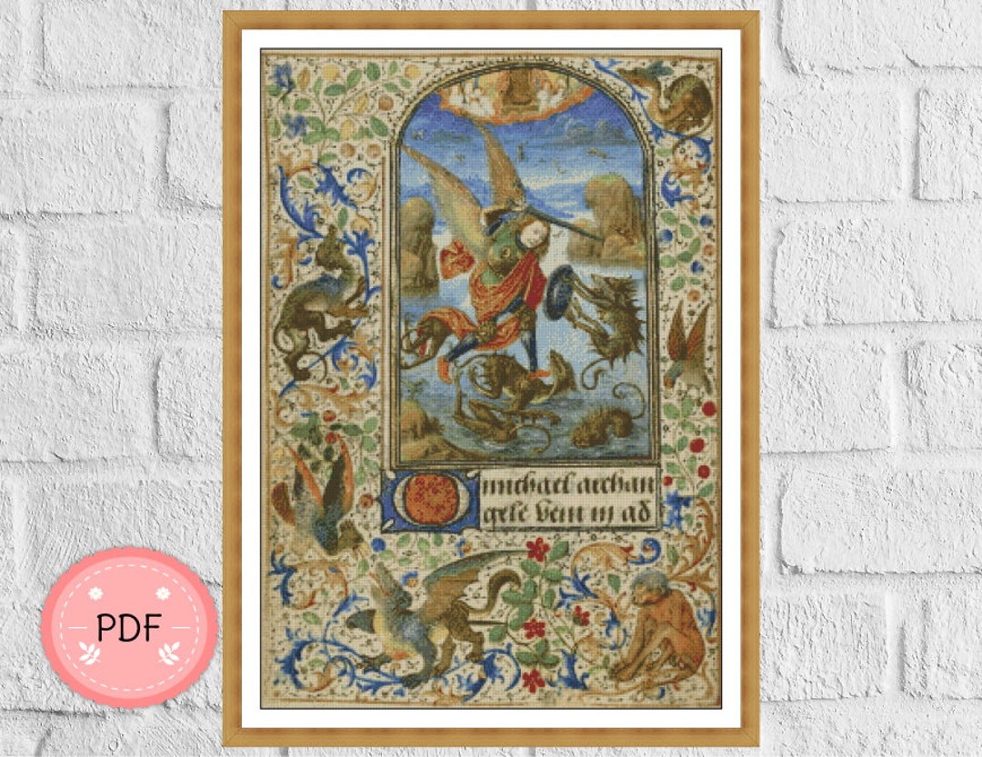 Cross Stitch Pattern,saint Michael and the Dragon,religious,christian ...
