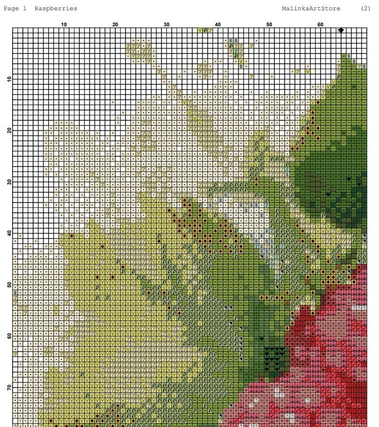 Cross Stitch Pattern , Watercolor Raspberries,pdf , Instant Download , Fruits X Stitch Chart ...