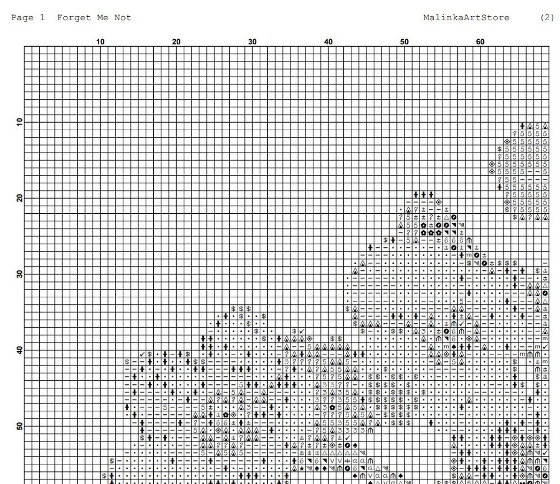 Forget Me Not Cross Stitch Pattern Pdf instant Download - Etsy