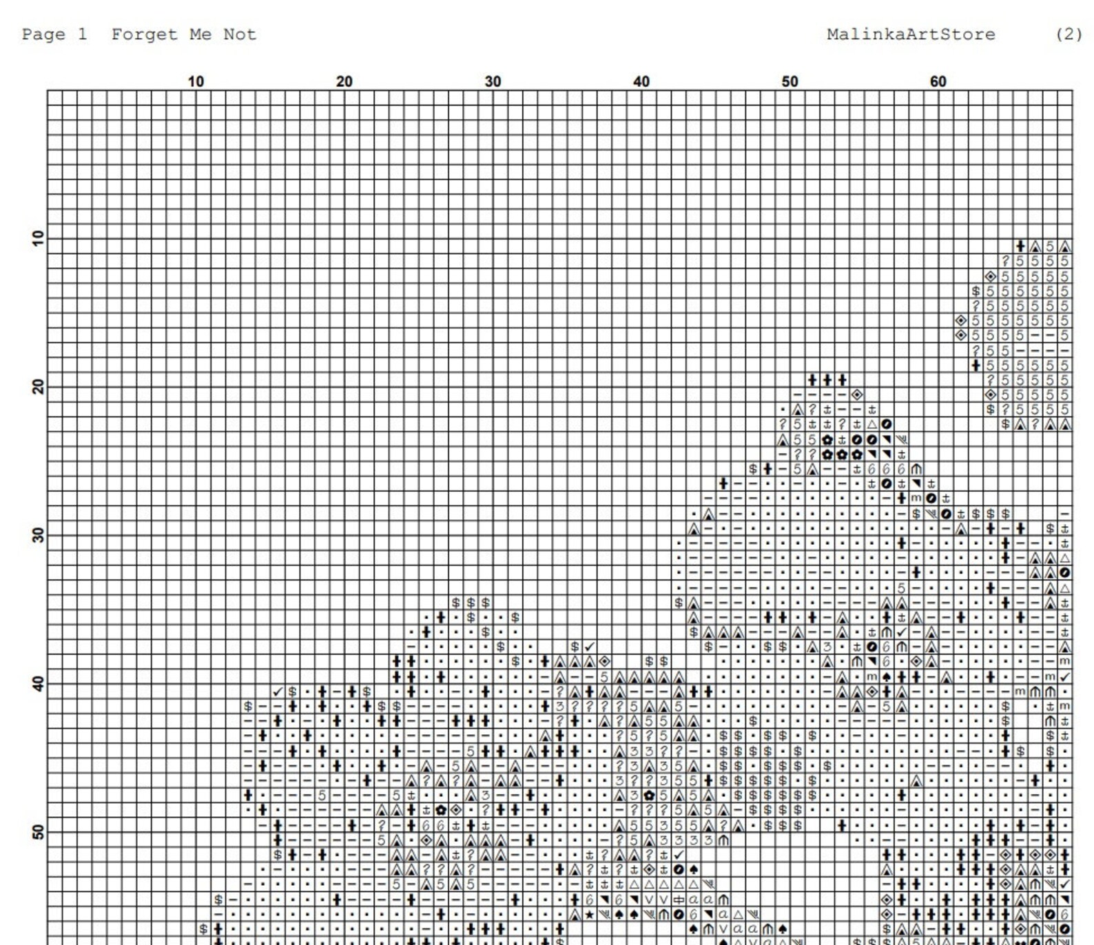 Forget Me Not Cross Stitch Pattern Pdf instant Download - Etsy