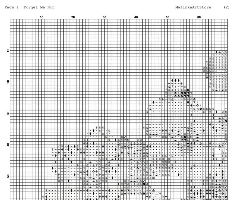 Forget Me Not Cross Stitch Pattern Pdf instant Download - Etsy