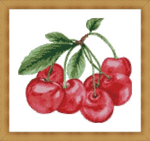 Cross Stitch Pattern , Watercolor Cherries,pdf , Instant Download ...