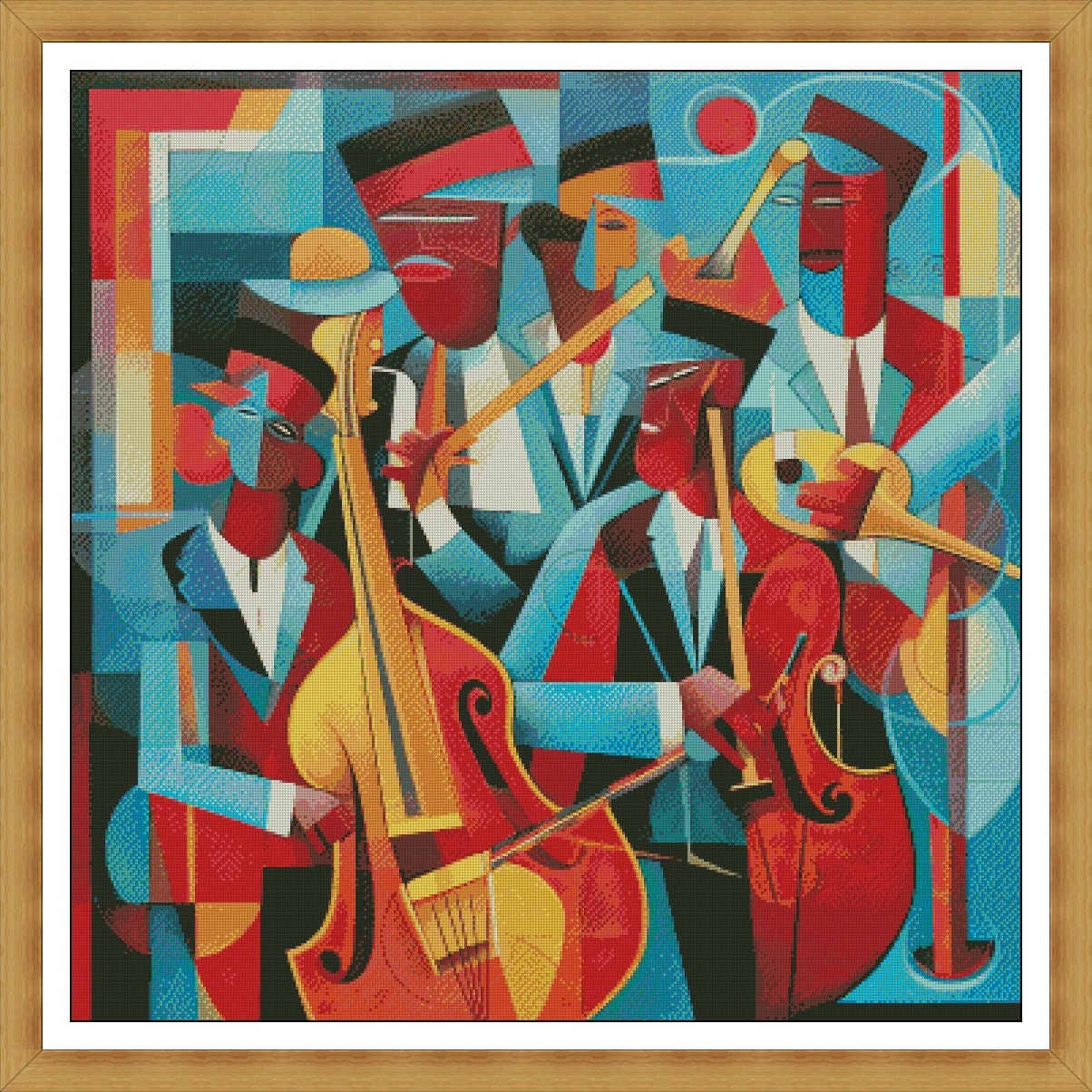Abstract Cross Stitch Pattern ,jazz Band,chello , Pdf , Instant ...
