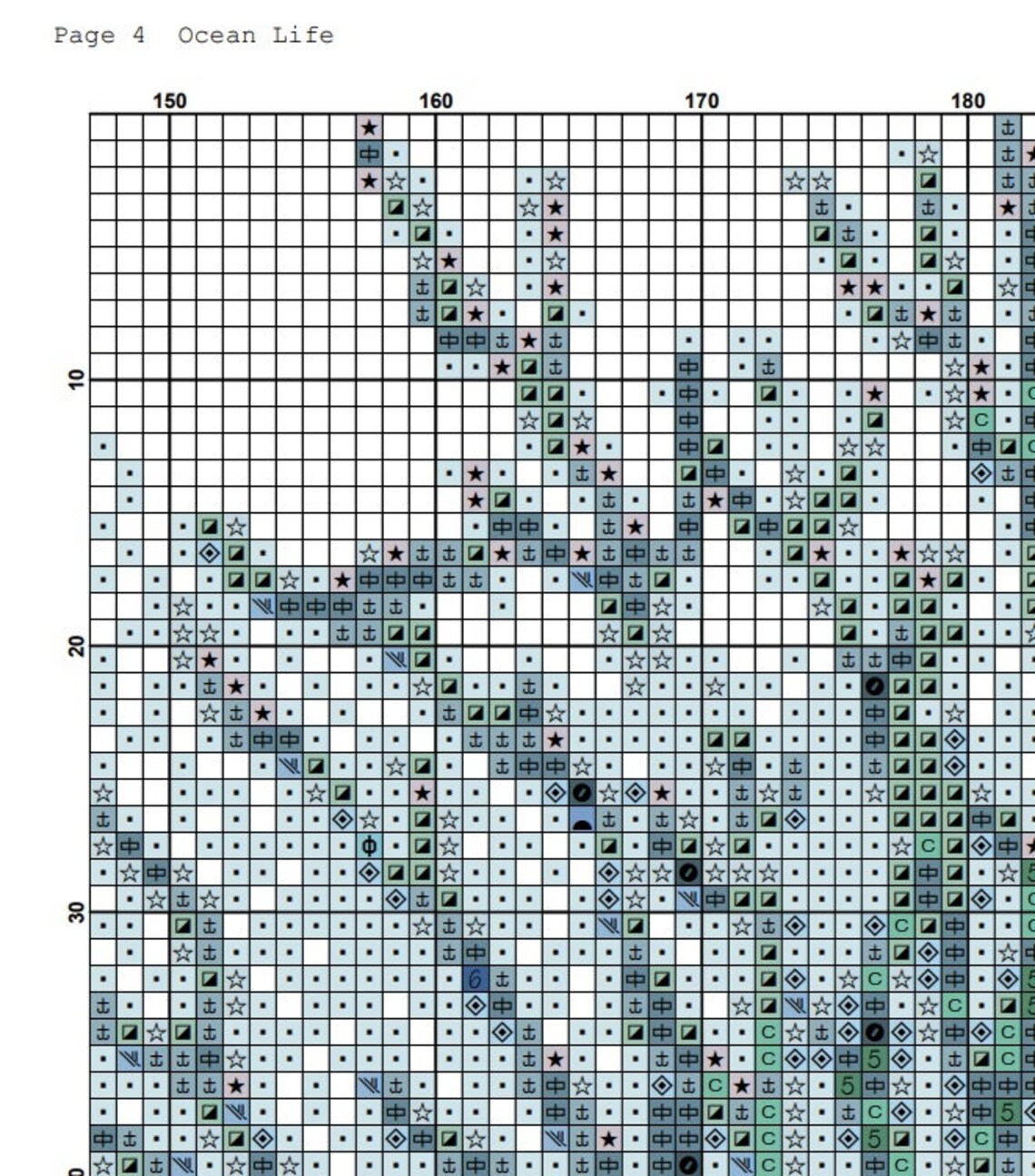 Ocean Life Cross Stitch Pattern , Instant Download ,seashell and ...