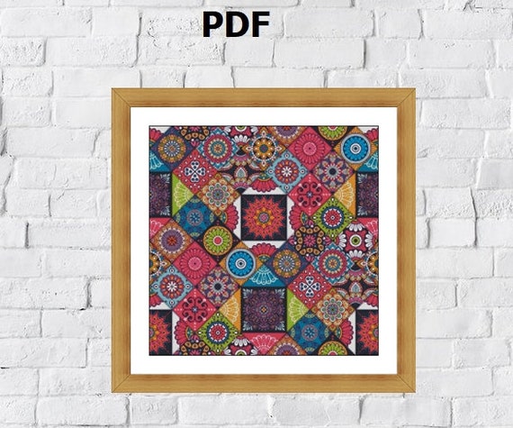 Mandala Cross Stitch Pattern Pdf Format X Stitch Chart | Etsy