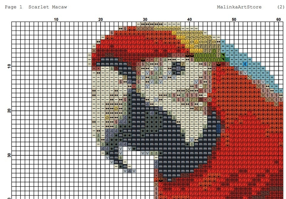Parrot Cross Stitch Pattern , Pdf , Instant Download , Animal X Stitch ...