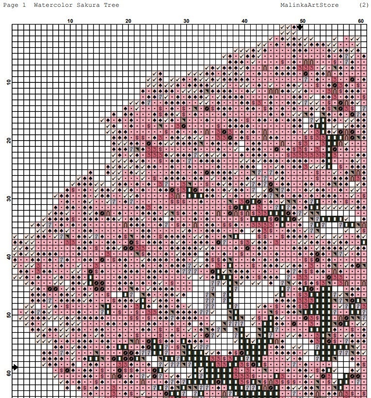 Cross Stitch Pattern ,cherry Blossom Tree ,instant Download ,PDF ...