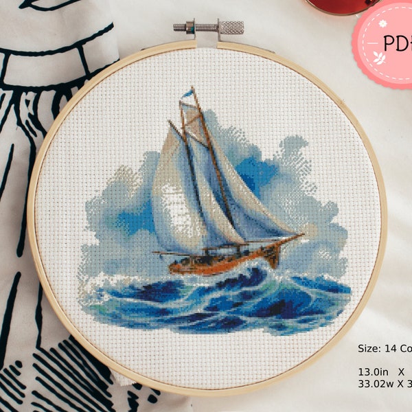 Cross Stitch Pattern Boat - Etsy