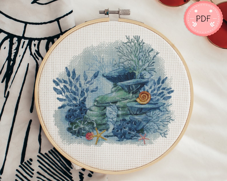Ocean Life Cross Stitch Pattern , Instant Download ,seashell and ...