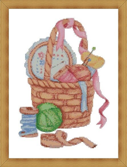 Cross Stitch Pattern , Basket for Crochet and Knitting,instant Download ,X Stitch Chart - Etsy