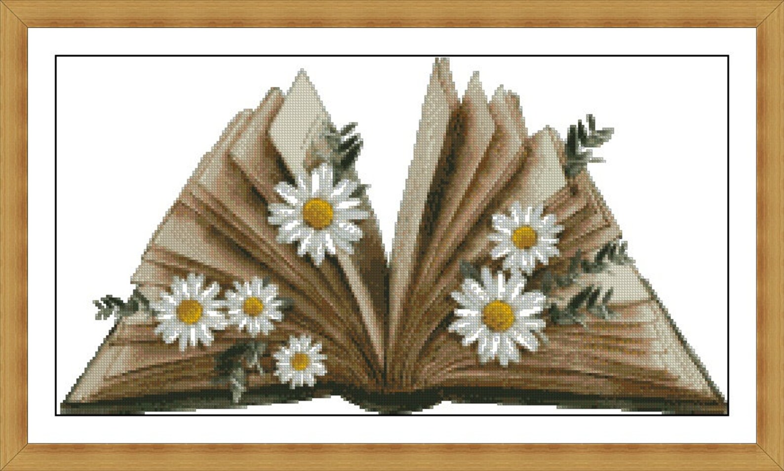 Book Cross Stitch Pattern Books and Flowes Pdf Instant - Etsy