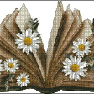 Book Cross Stitch Pattern, Books and Flowes , Pdf Instant Download ...