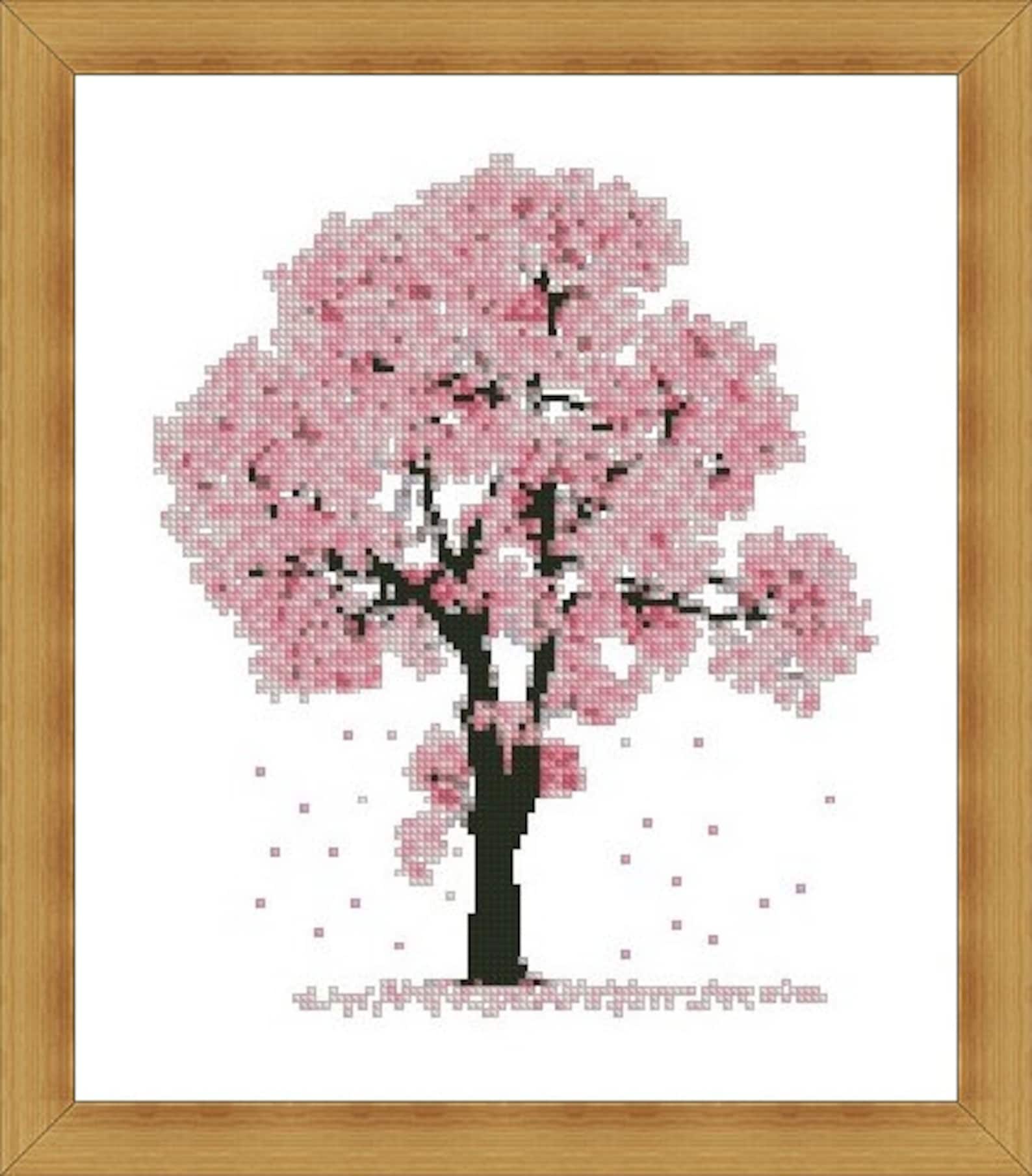 Cross Stitch Pattern ,cherry Blossom Tree ,instant Download ,PDF ...