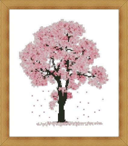 Cross Stitch Pattern ,cherry Blossom Tree ,instant Download ,PDF ...