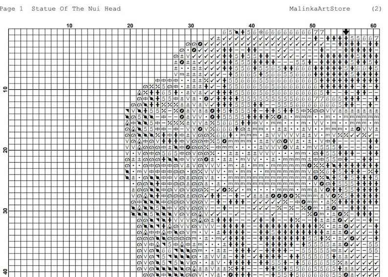 Cross Stitch Pattern,statue of the Nui Head,pdf Format,instant Download ...