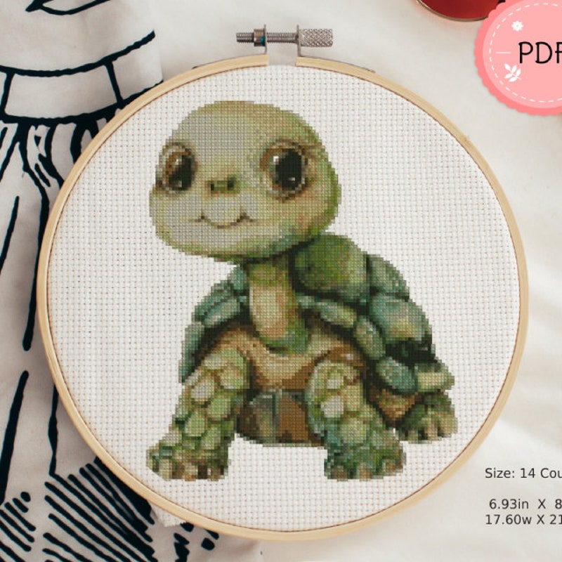 Turtle Cross Stitch - Etsy