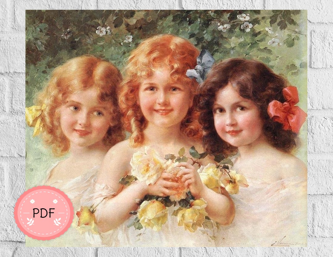 Cross Stitch Pattern, Three Sisters , Emile Vernon , Pdf,instant ...