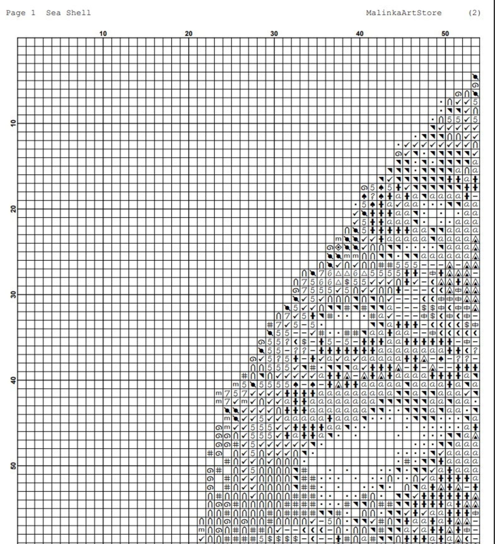 Sea Shell Cross Stitch Pattern,watercolor,instant Download, Ocean Life ...