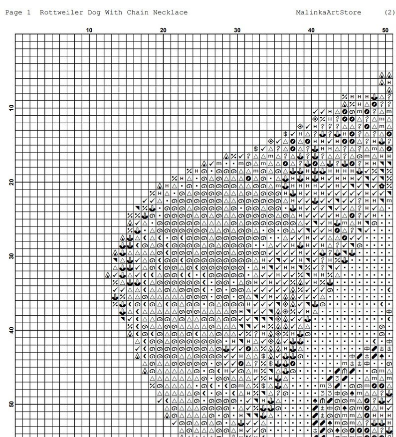 Rottweiler Dog Cross Stitch Pattern Rottweiler Dog With Chain - Etsy