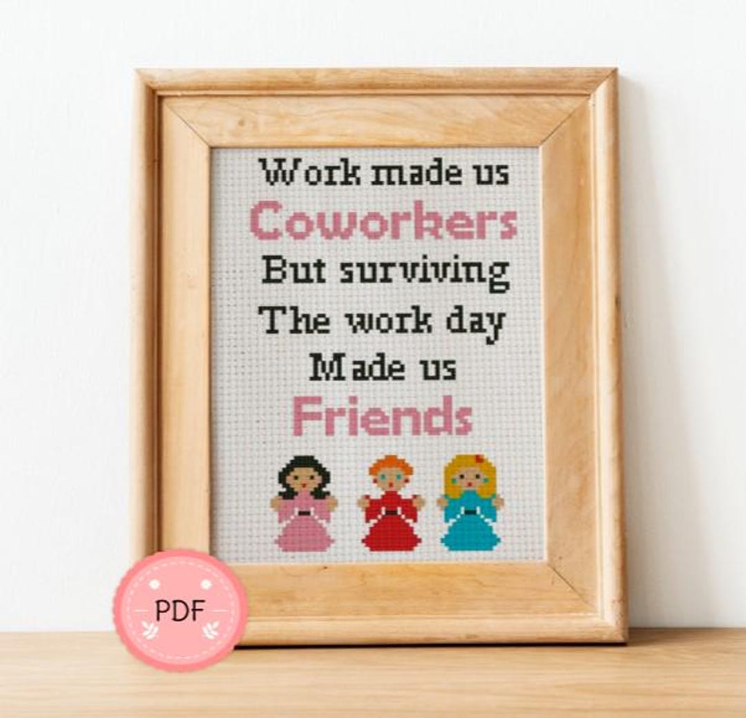 Office Cross Stitch Pattern,made Us Friends,gift for Colleague,quotes ...