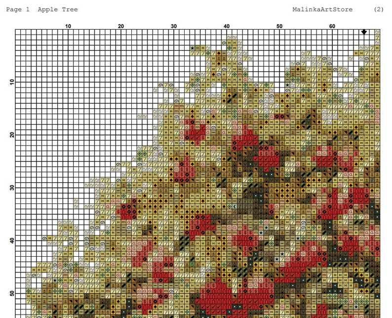 Cross Stitch Pattern,apple Tree,instant Download ,PDF, Botanical ...