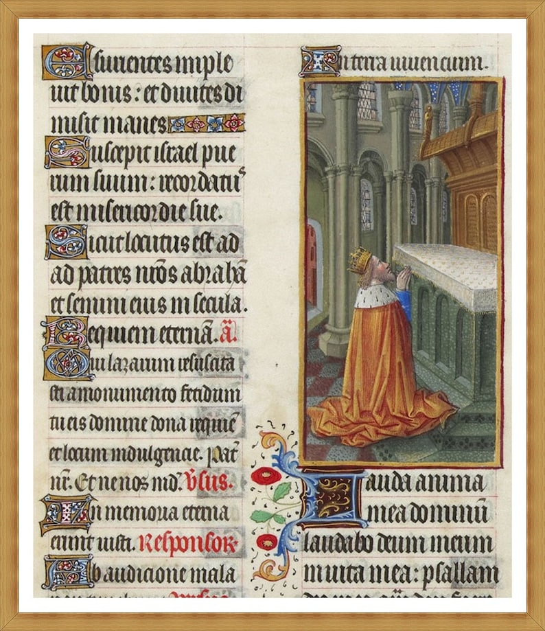 Religious Cross Stitch Pattern , Psalm Cxlv ,medieval Illuminated ...