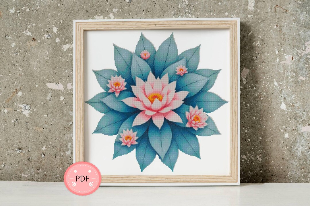 Cross Stitch Pattern,lotus Mandala,pdf,instant Download,floral Xstitch Chart,asian Style,mandala ...