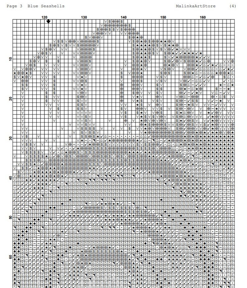 Blue Seashell Cross Stitch Pattern, Instant Download, Ocean Life ,under ...