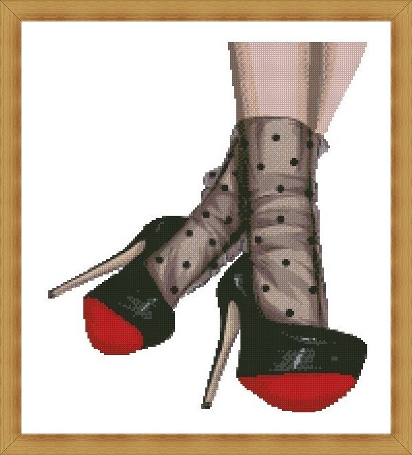 Cross Stitch Pattern, Stylish High Heels , Pdf ,instant Download ...