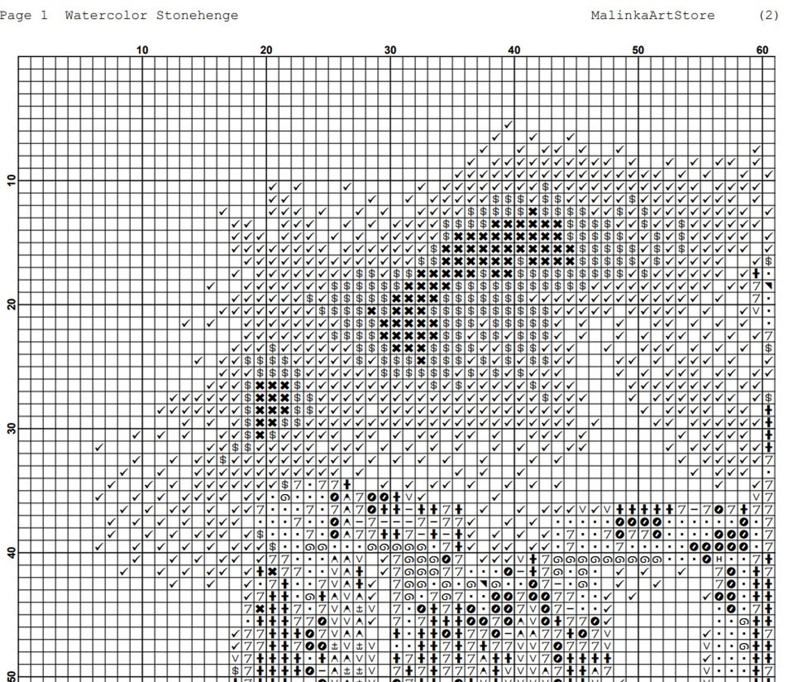 Cross Stitch Pattern,watercolor Stonehenge,art , PDF Format , Instant ...