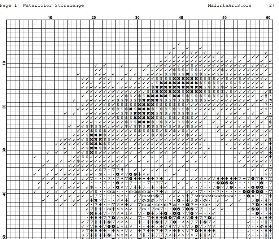 Cross Stitch Pattern,watercolor Stonehenge,art , PDF Format , Instant ...