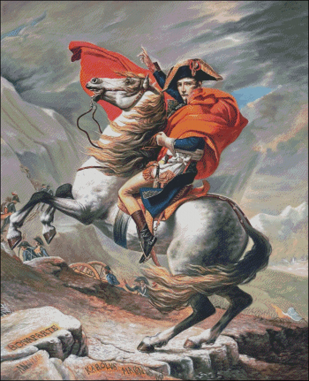Cross Stitch Pattern, Napoleon Crossing the Alps , Jacques Louis David ...