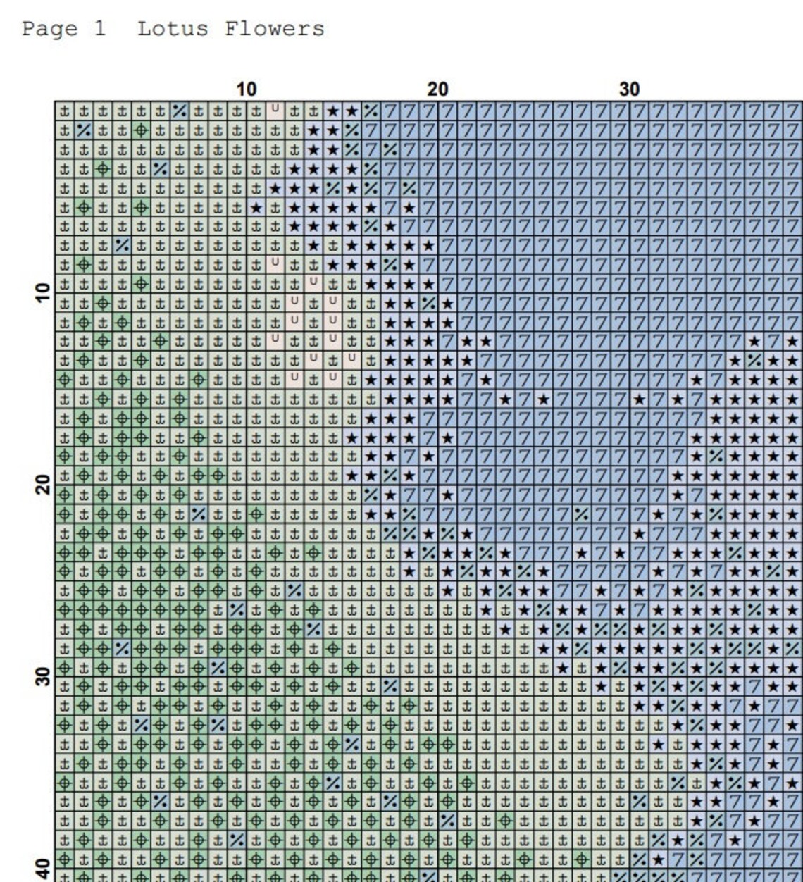 Lotus Flowers Cross Stitch Patternwatercolor Water Lily Pdf - Etsy